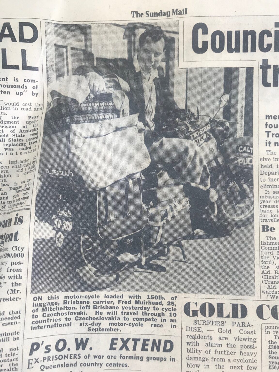 1955 news article - Motorcycling Northern Territory